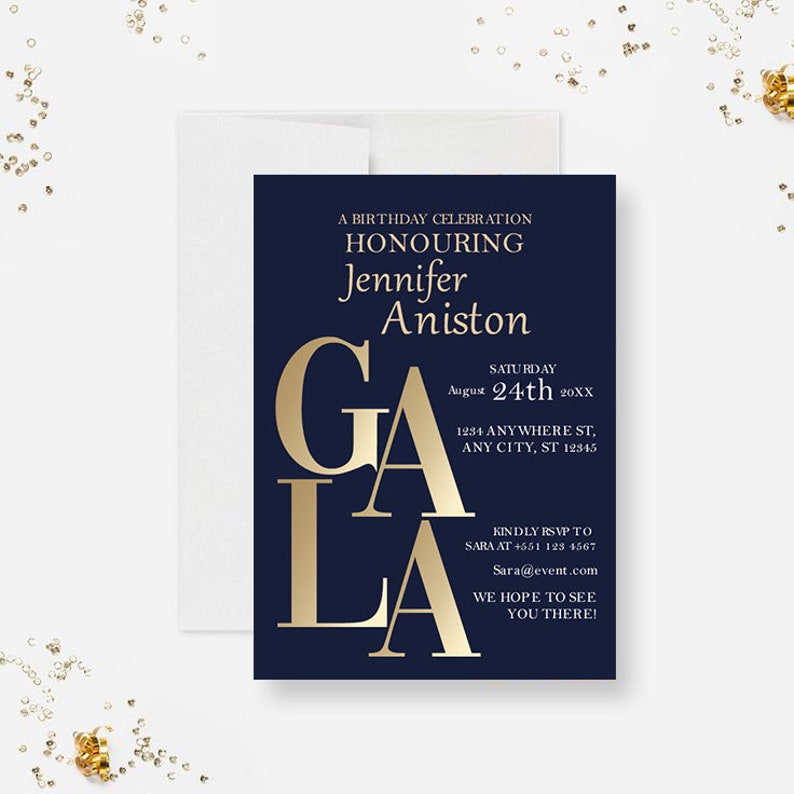 Editable Gala Invitation | Gala Fundraiser | Navy Blue Velvet | Gala ...