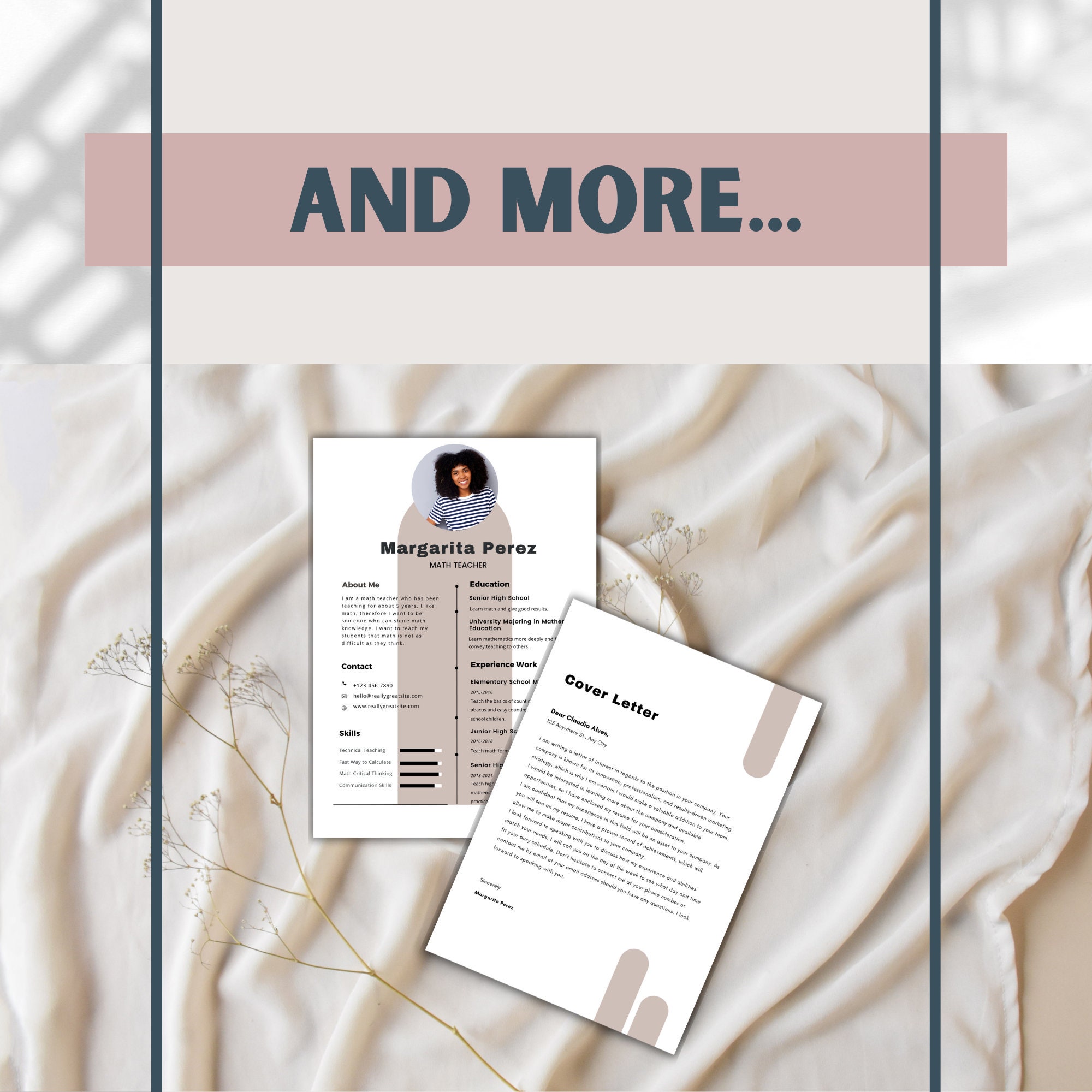 Resume Template Modern CV Template CANVA Template - Etsy