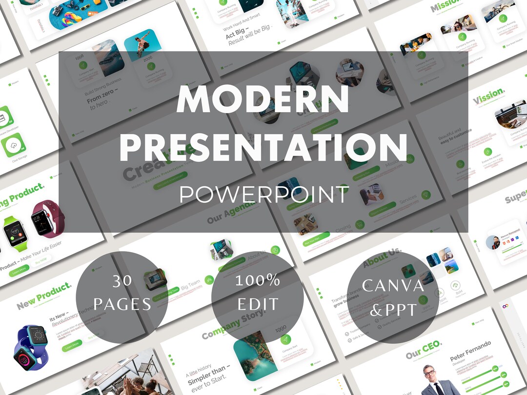 Modern Powerpoint Templates 5 Editable Presentation - Etsy