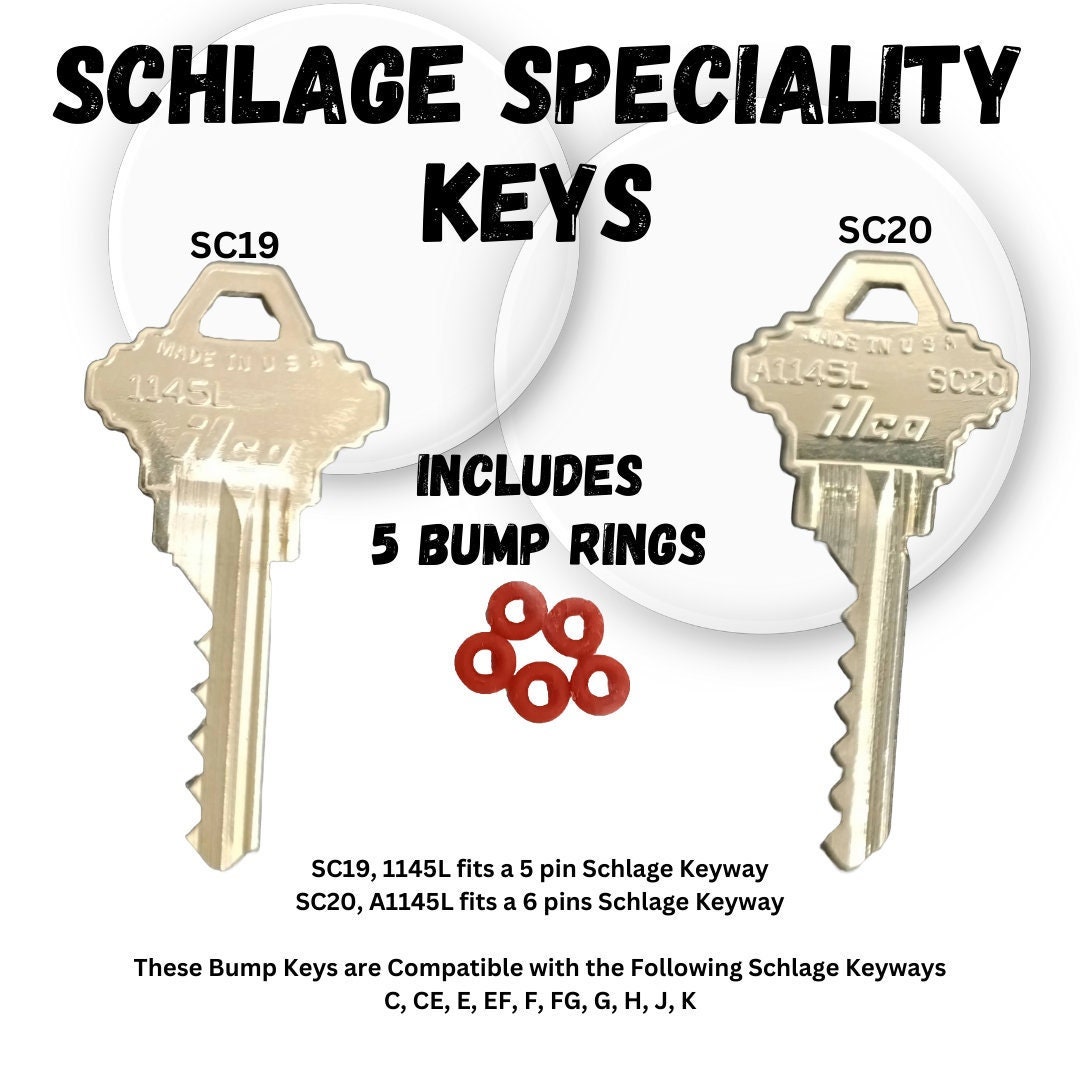 Schlage SC19 and SC20 Master Bump Keys Buy Them Together or Buy Them ...