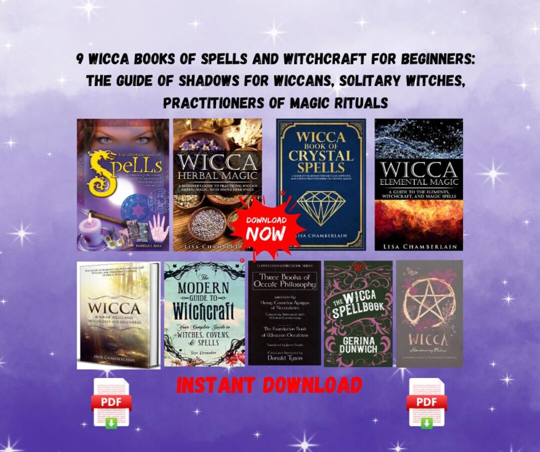 9 Wicca Book Collection of Spells & Witchcraft for Beginners the Guide ...