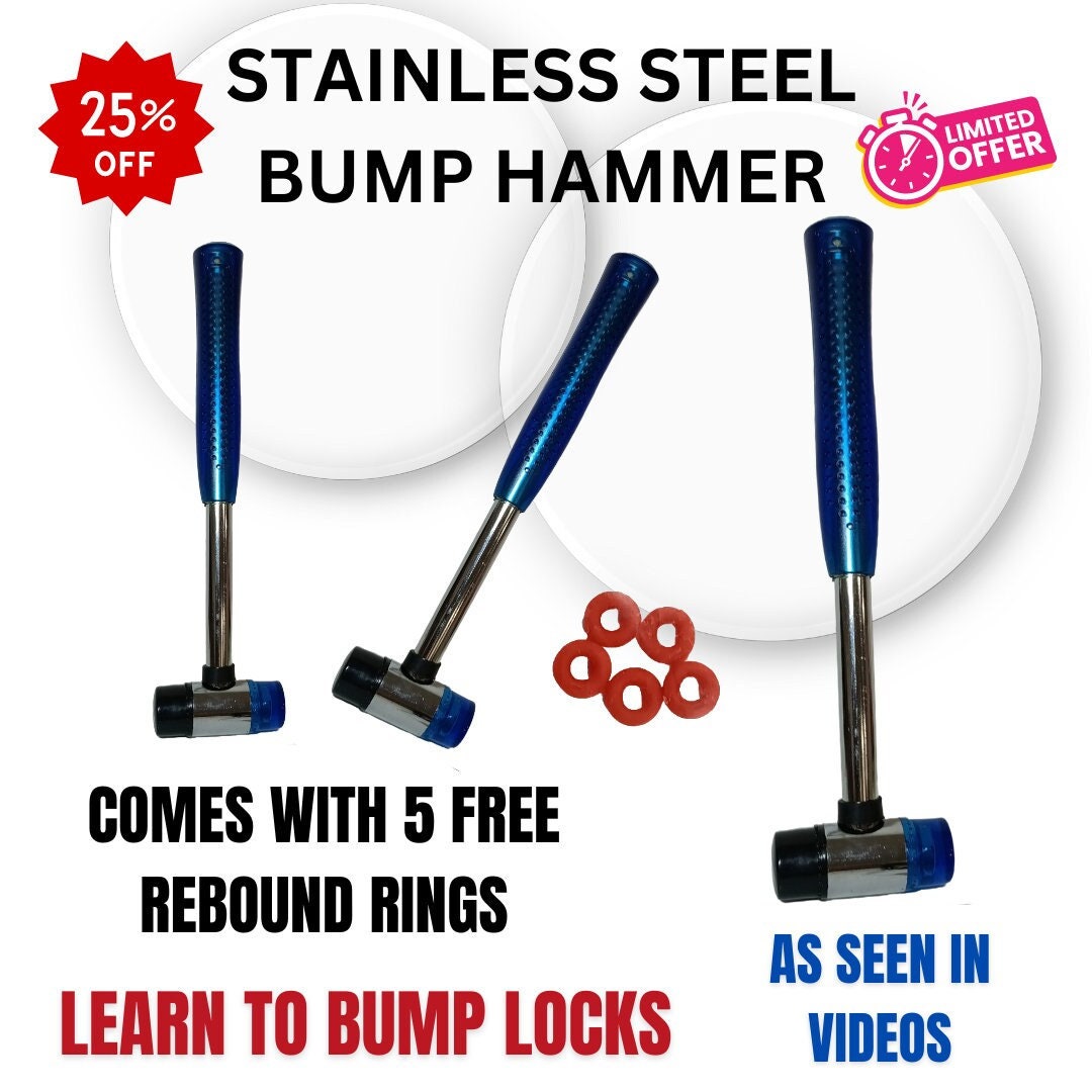 Stainless Steel Double Faced Rubber Head Bump Hammer for Locksmith ...