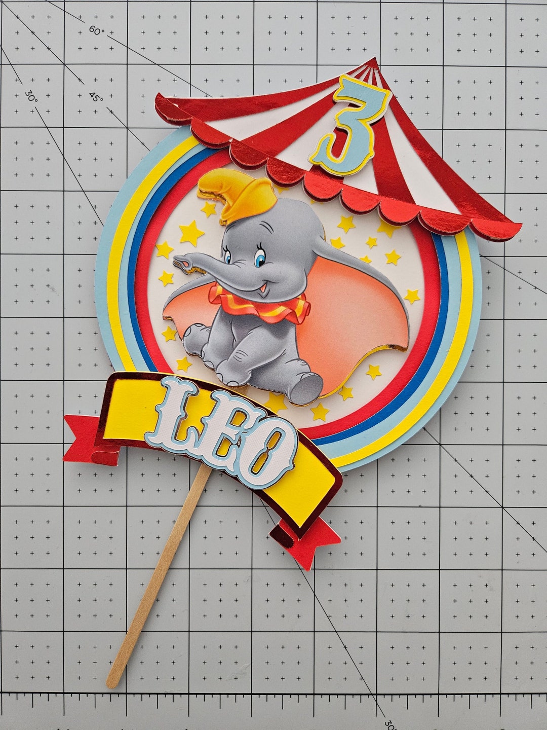 Small Elephant Cake Topper/cake Topper for Dumbo, Circus, Kids Party ...