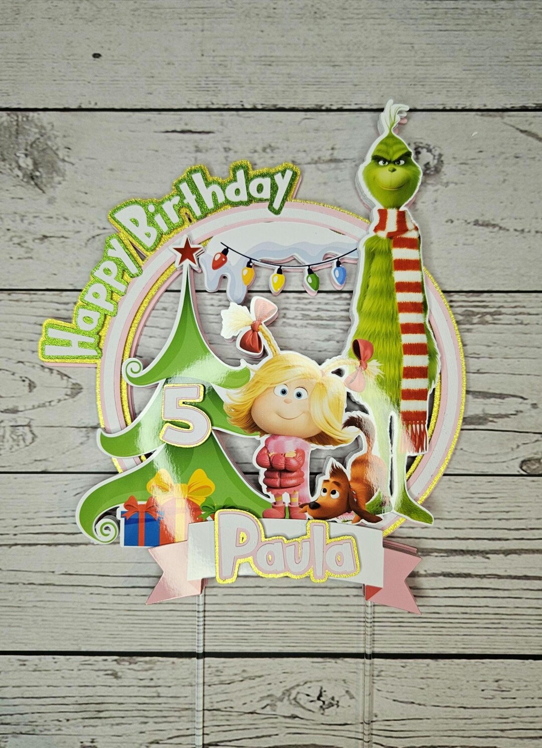 Grinch Cake Topper/ Christmas/ Kids Parties/ Cake Decorations - Etsy