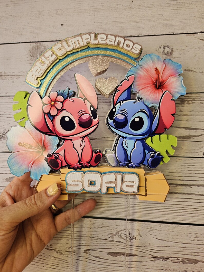 Lilo/ Stitch and Angel Cake Topper/ Personalized Cake Topper Decoration ...