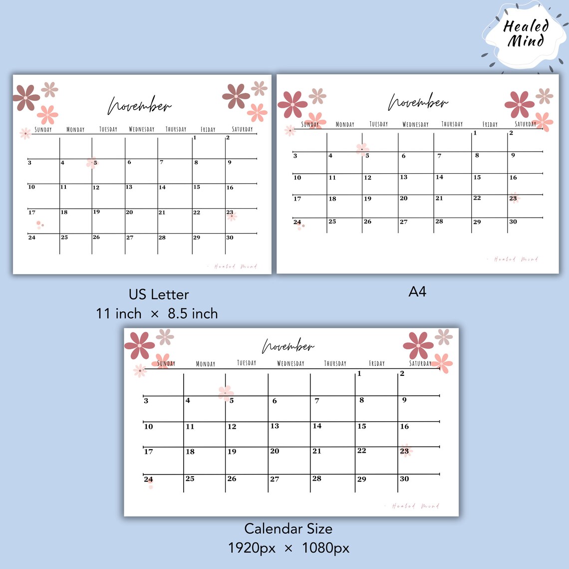 Printable 2024 Calendar, Aesthetic Calendar, White Pink,pdf, US Letter ...