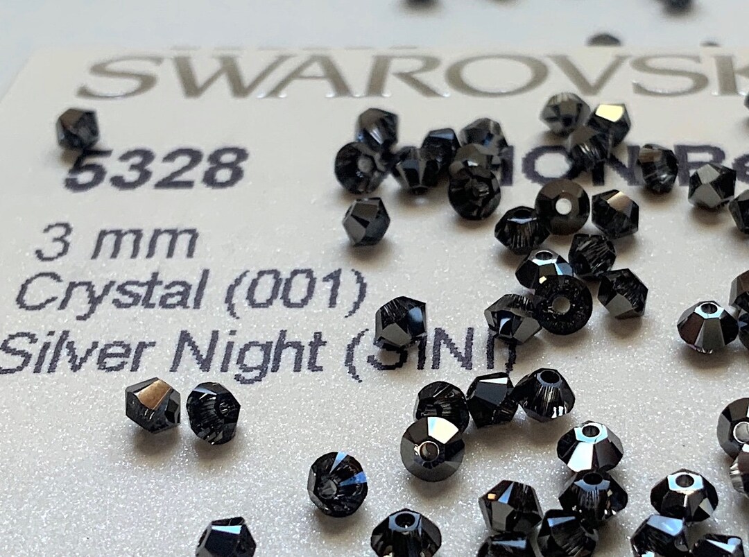 Swarovski 3mm Crystal Silver Night 175pcs Bicone Beads Brand New - Etsy