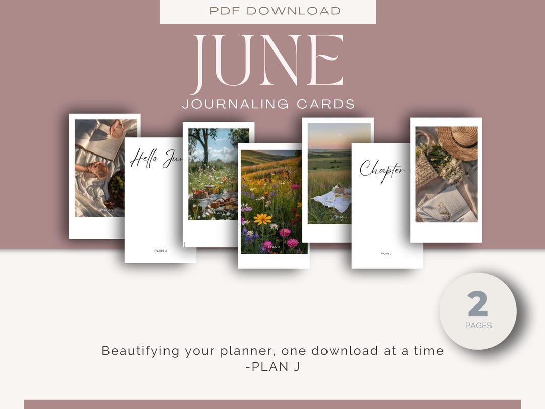 June Journaling Cards - Etsy