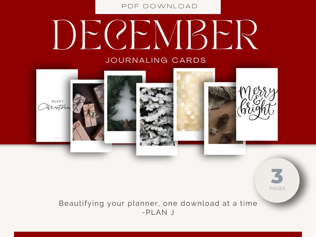 December Journaling Cards - Etsy