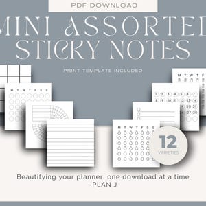 Mini Sticky Notes ASSORTED Printables - Etsy