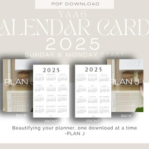 2025 YAAG Calendar Cards - Etsy