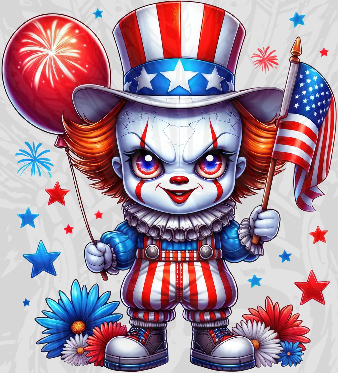 Pennywise Red White Blue DTF Transfer - Etsy