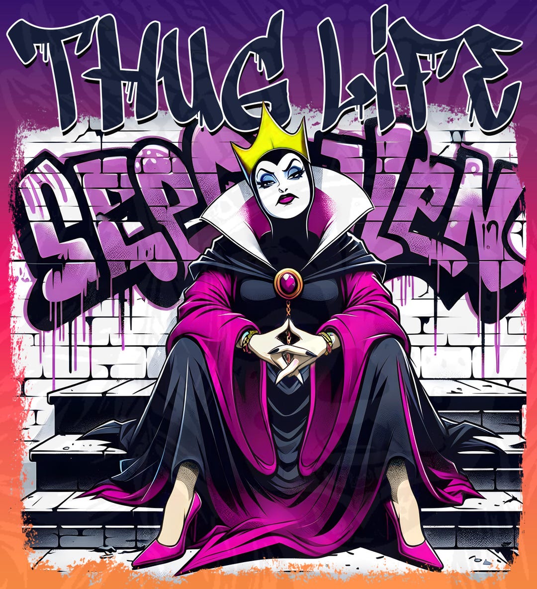 Thug Life Evil Queen DTF Transfer - Etsy