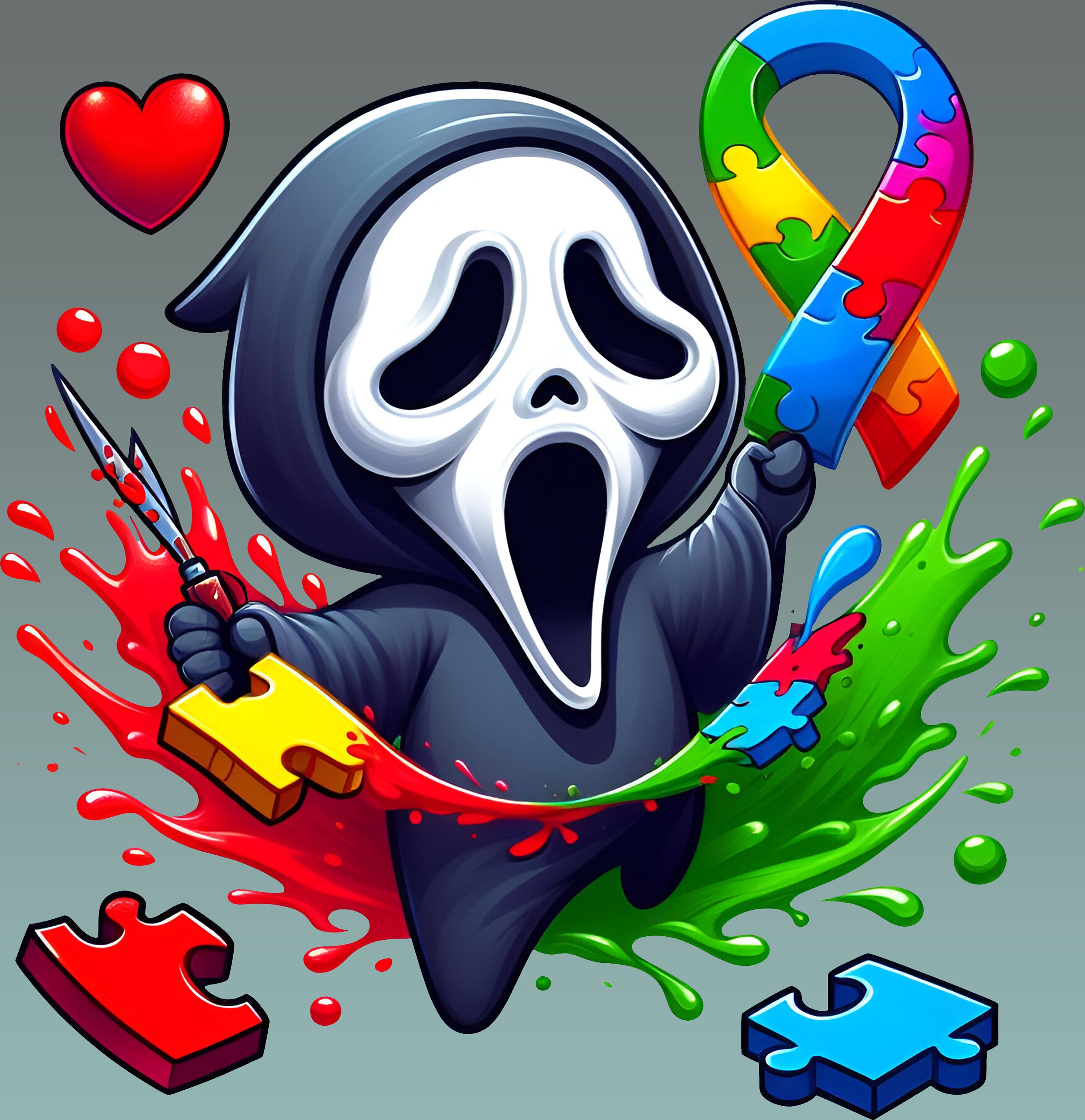 Ghostface Autism DTF Transfer - Etsy