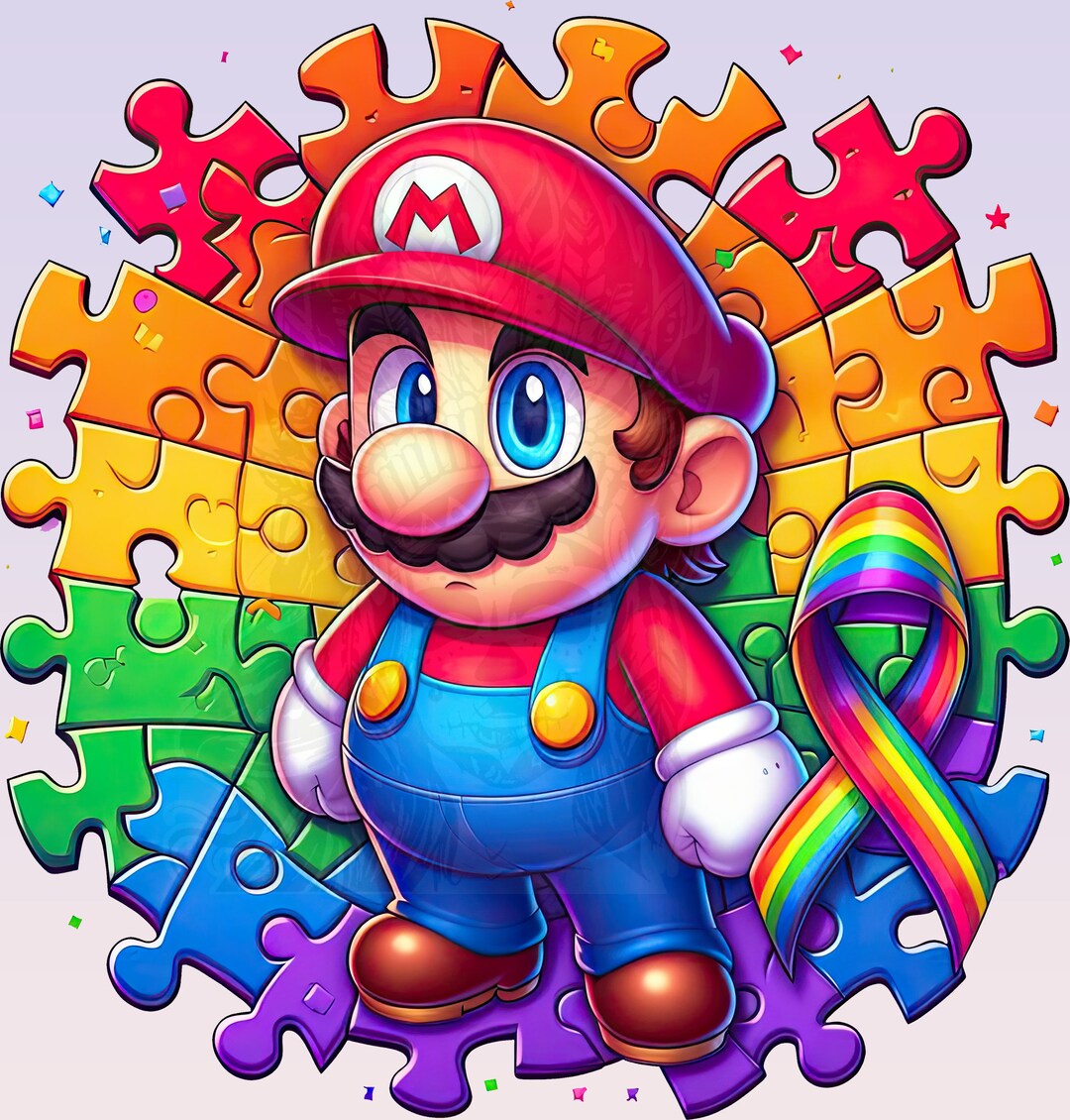 Mario Autism DTF Transfer - Etsy