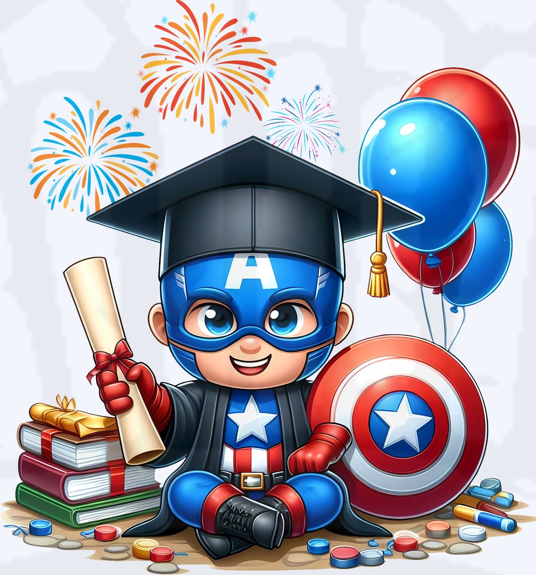 Captain America Graduation DTF Transfer - Etsy