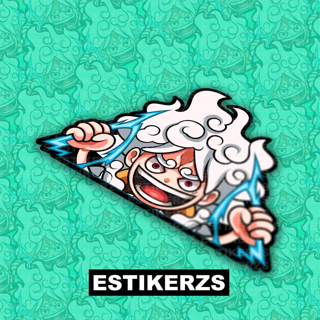 Gear 5 Luffy Waterproof Peeker Sticker - Etsy