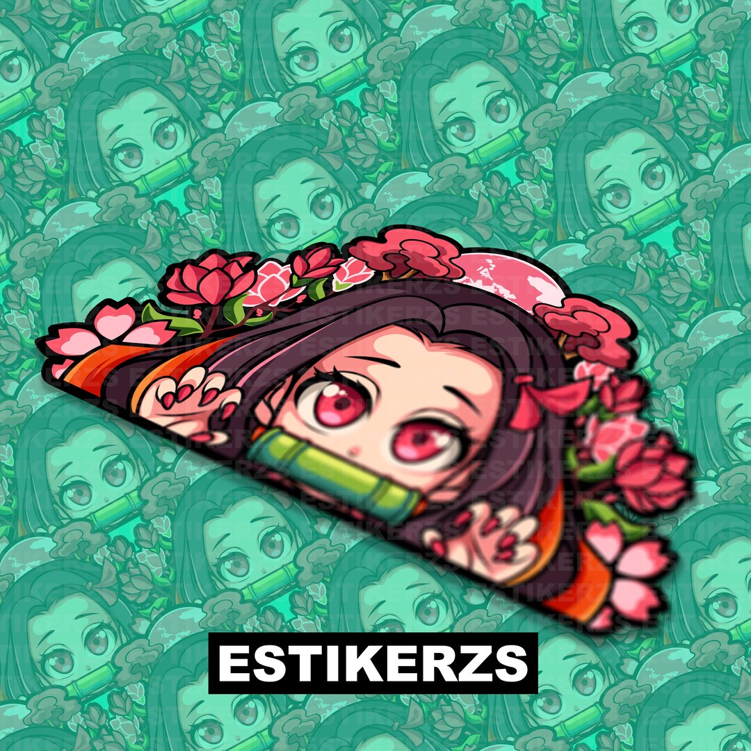 Nezuko Waterproof Peeker Sticker - Etsy