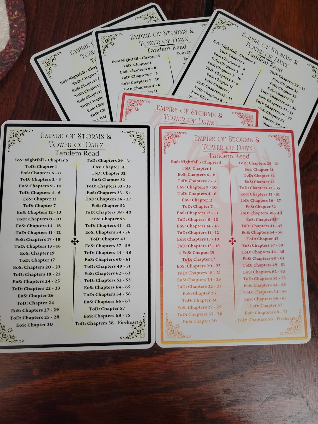 SJM Inspired Tandem Read 3.5x5 Mini Chart for Throne of Glass - Etsy