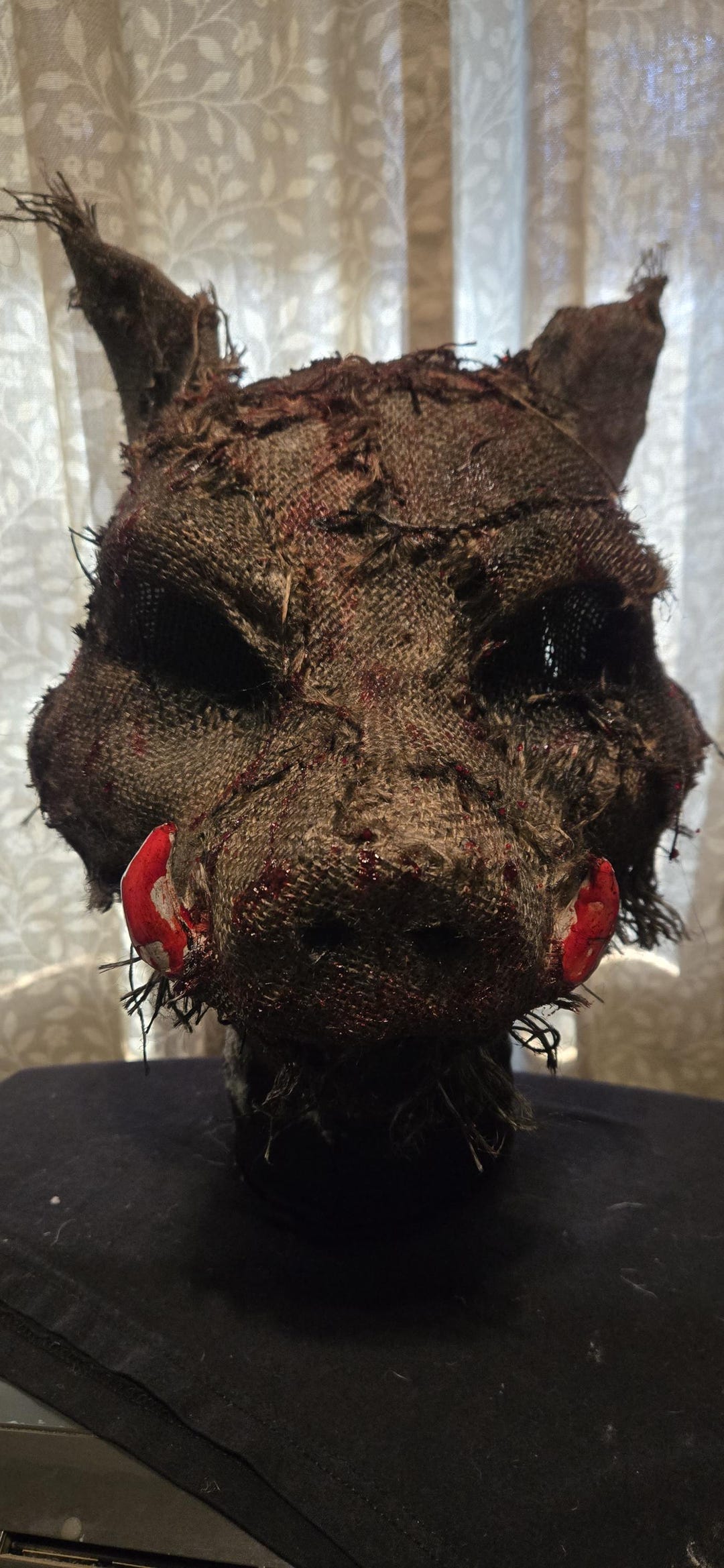 BURLAP PIG MASK Boar Mask Half Mask Hog Scarecrow - Etsy