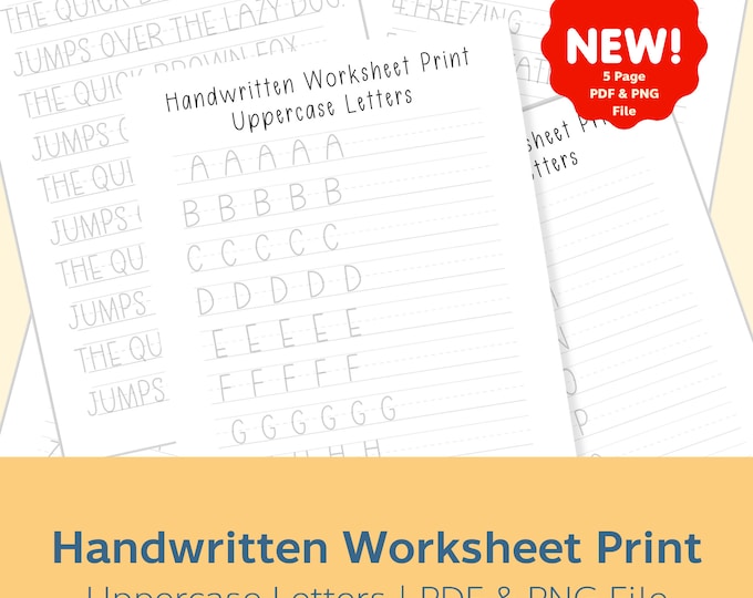 Printable Handwriting Worksheets5 Pages letters, Words, and Sentences ...