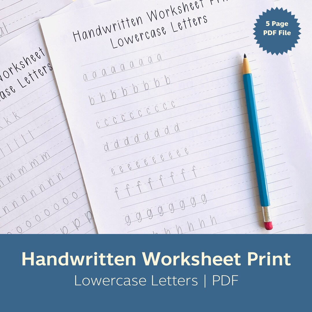 Handwritten Lowercase Letters Worksheet: Handwriting Practice (PDF ...
