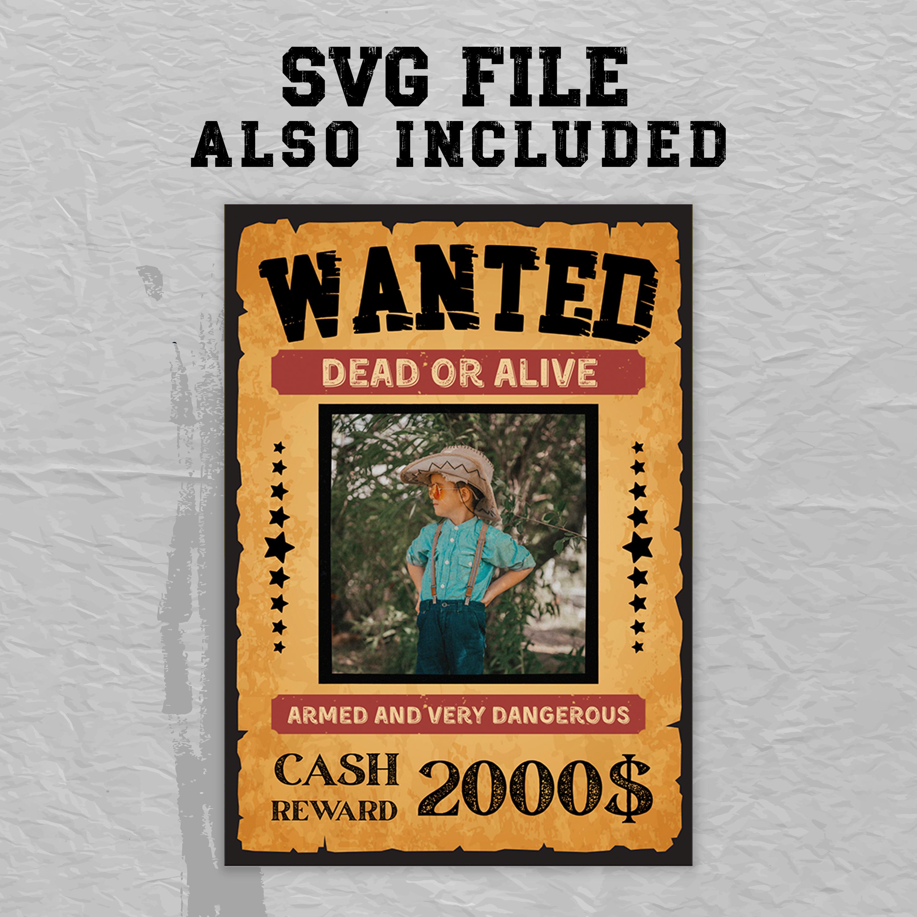 Wanted Poster Template Editable, Wanted Poster Svg, Editable Wanted ...