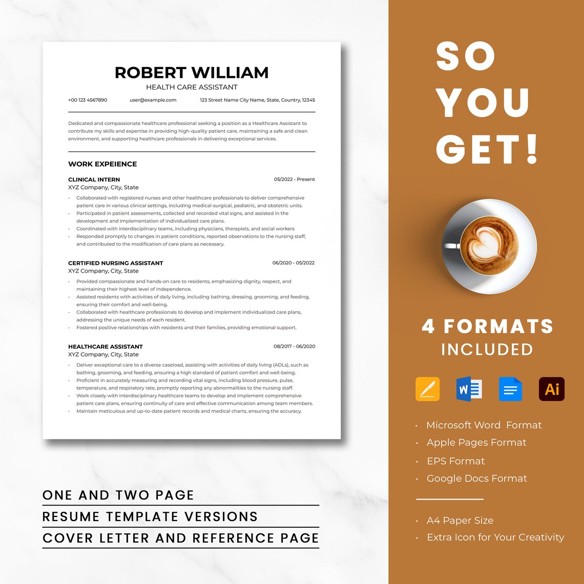 ATS Friendly Aesthetic Nurse Resume Template Google Docs | Nurse Resume ...
