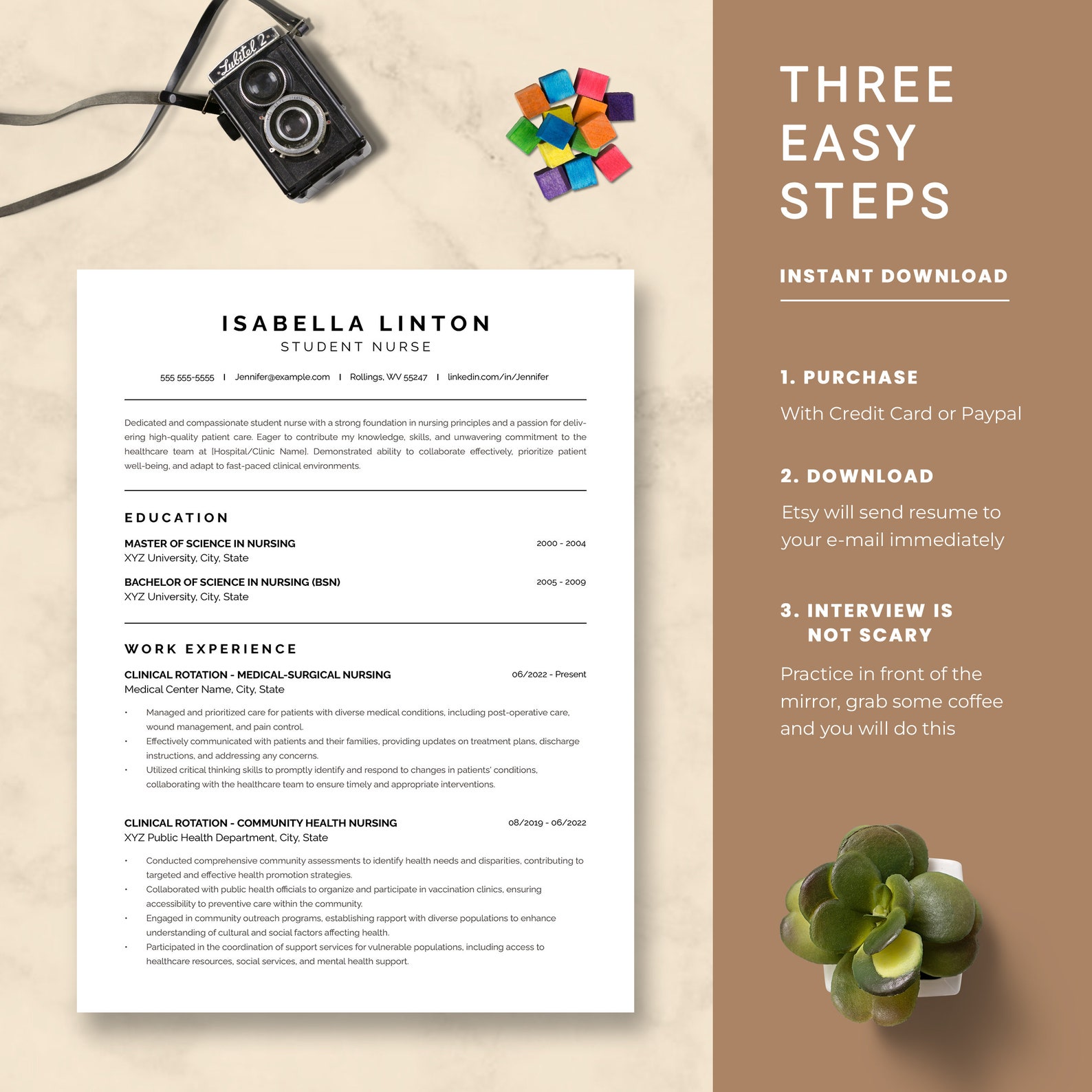 ATS Ready Student Nurse Resume Template Google Docs, Word, Pages ...