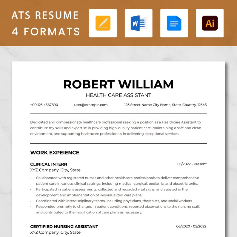 ATS Friendly Aesthetic Nurse Resume Template Google Docs | Nurse Resume ...