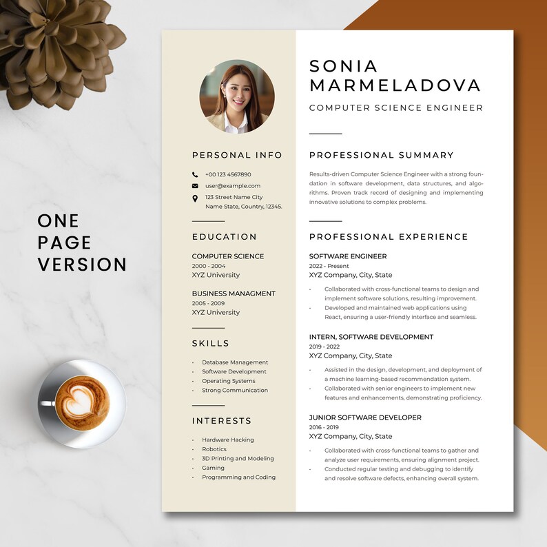 Computer Science Resume Template Google Docs Word & Pages - Etsy