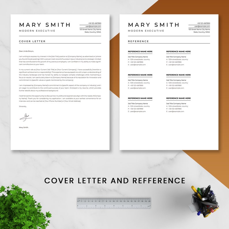 ATS Friendly Modern Executive Resume Template No Image | Business ...