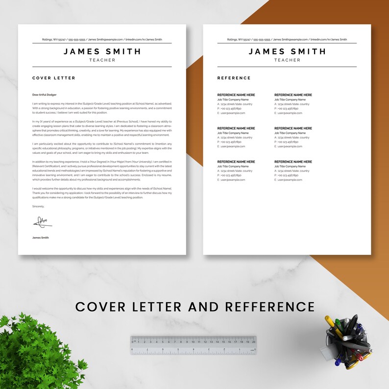 ATS Modern Teacher Resume Template Word, Google Docs | Teaching Resume ...