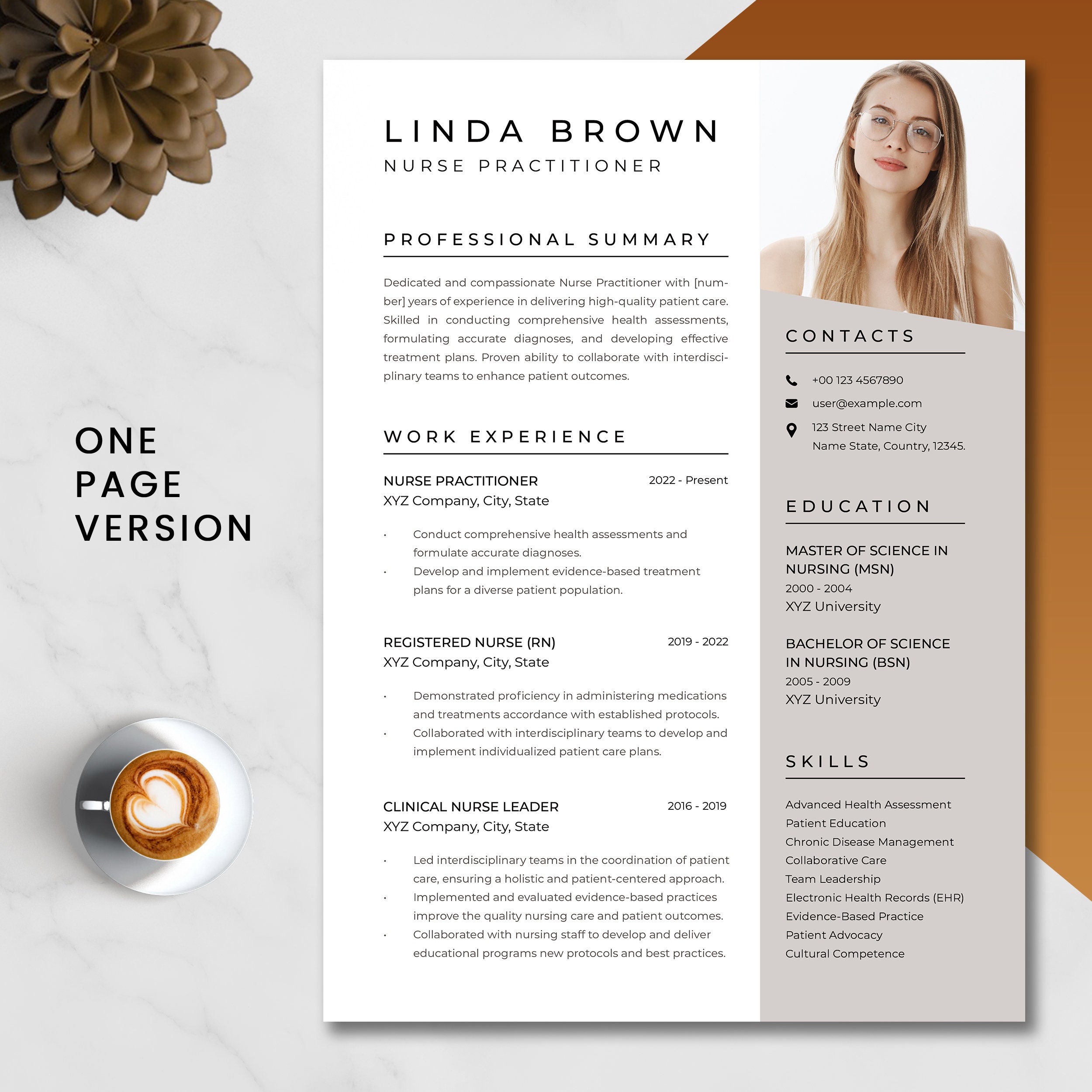 Nurse Practitioner Resume Template / Word, Google Docs, MAC Pages / 1 ...