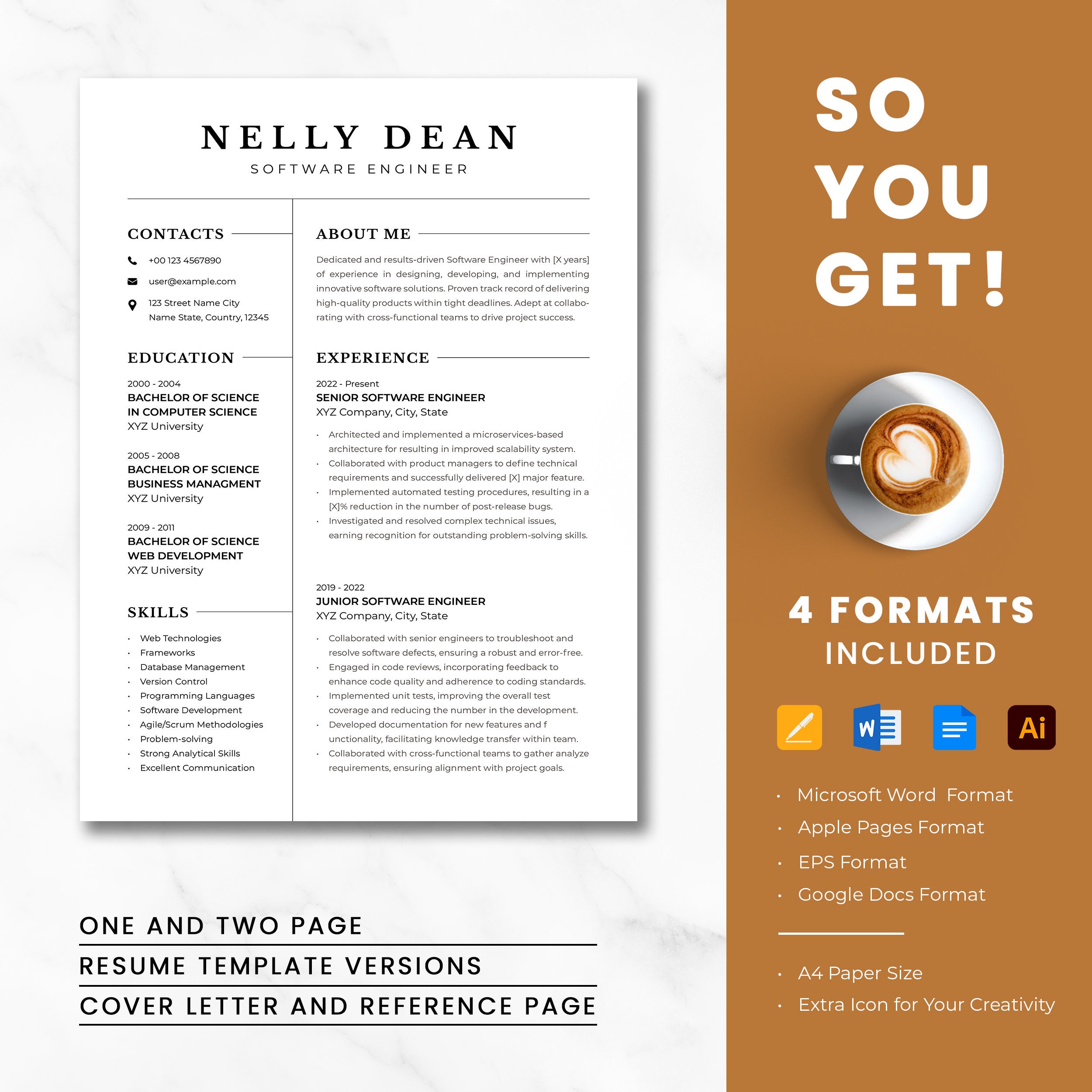 Software Engineer Resume Template Google Docs | Mobile App Developer ...
