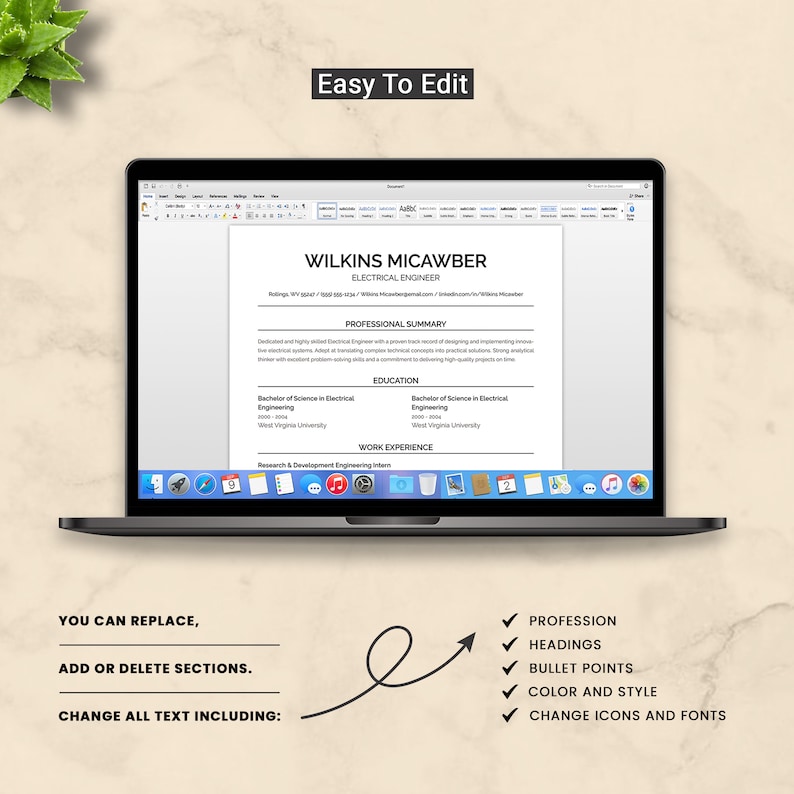 ATS Friendly Electrical Engineer Resume Template Google Docs ...