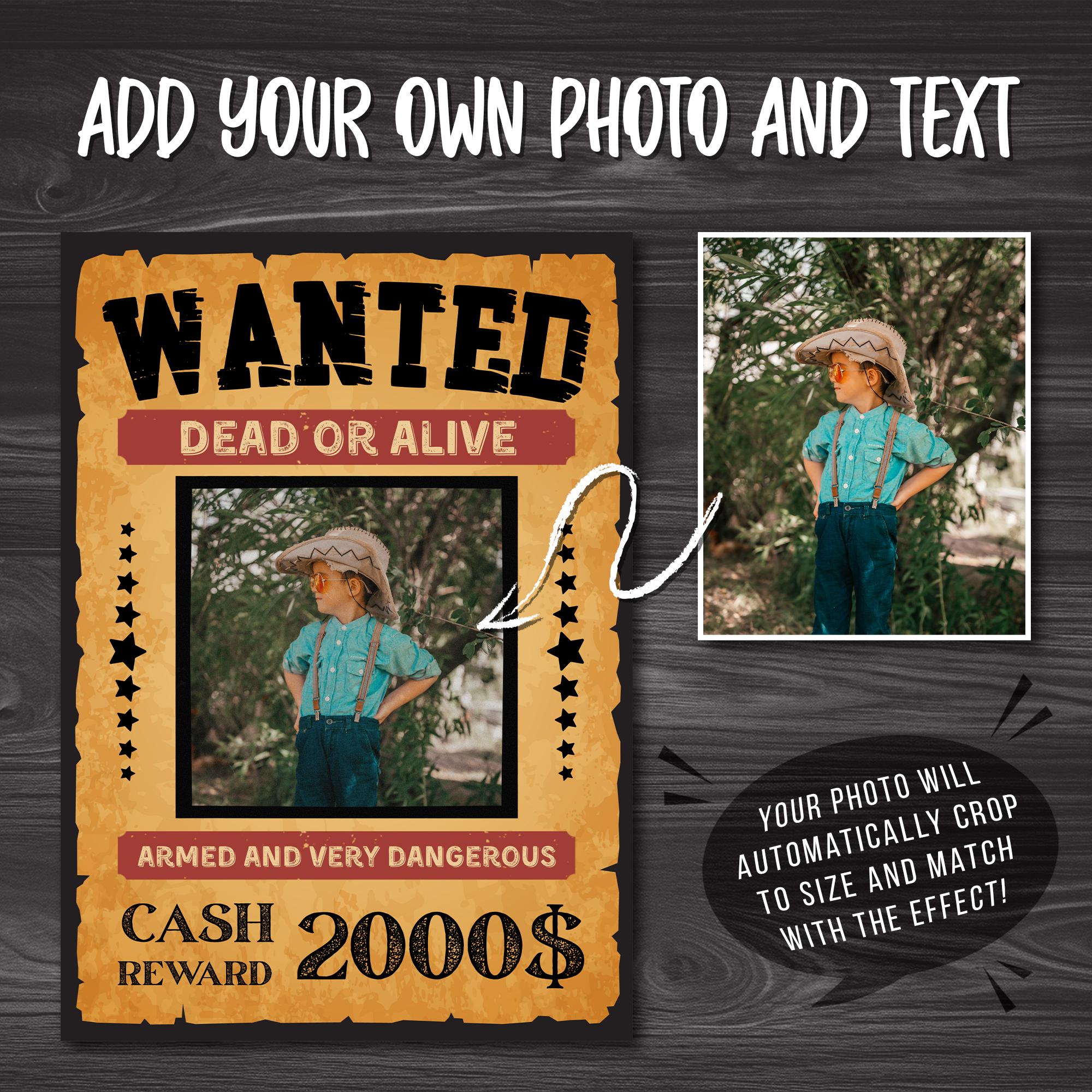 Wanted Poster Template Editable, Wanted Poster Svg, Editable Wanted ...