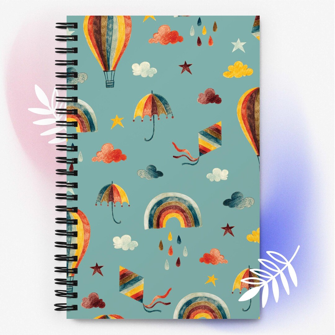Rainbow and Umbrellas Notebook - Etsy