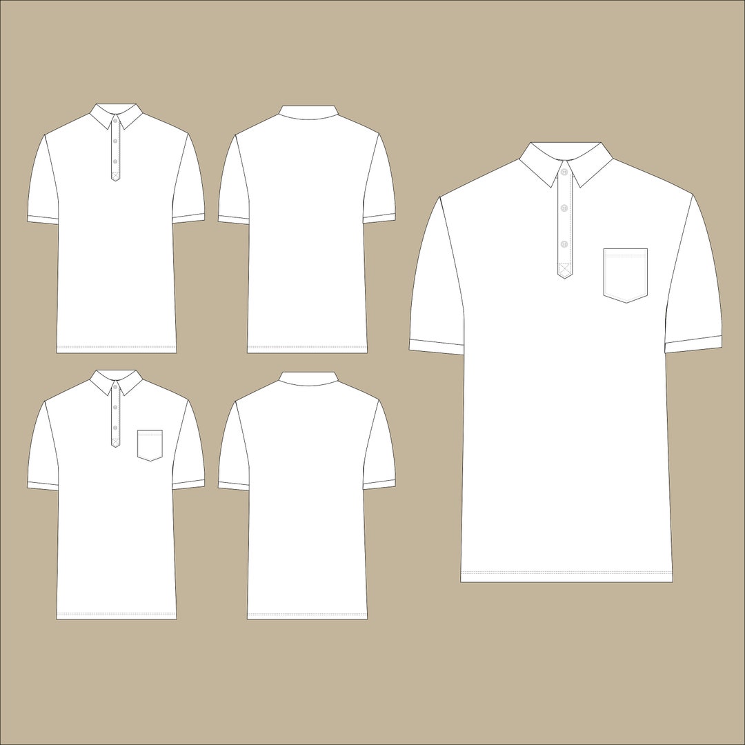 INSTANT DOWNLOAD Polo Vector Flat Drawing for Fashion Design - Etsy