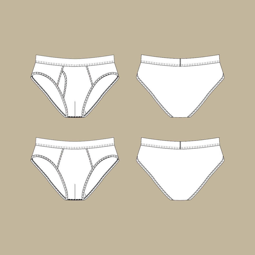 INSTANT DOWNLOAD Brief Men's Underwear Vector Flat Drawing for Fashion ...
