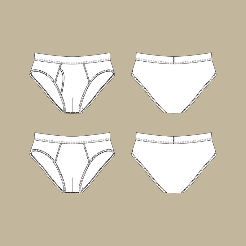 INSTANT DOWNLOAD Brief Men's Underwear Vector Flat Drawing for Fashion ...