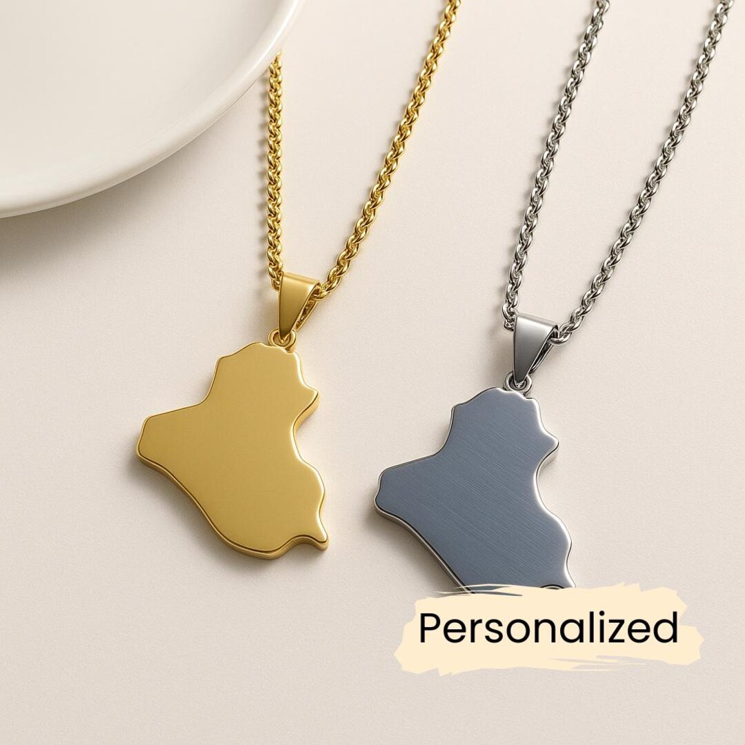 Iraq Map Necklace – Country Pendant – Iraqi Gift – Middle East Jewelry ...