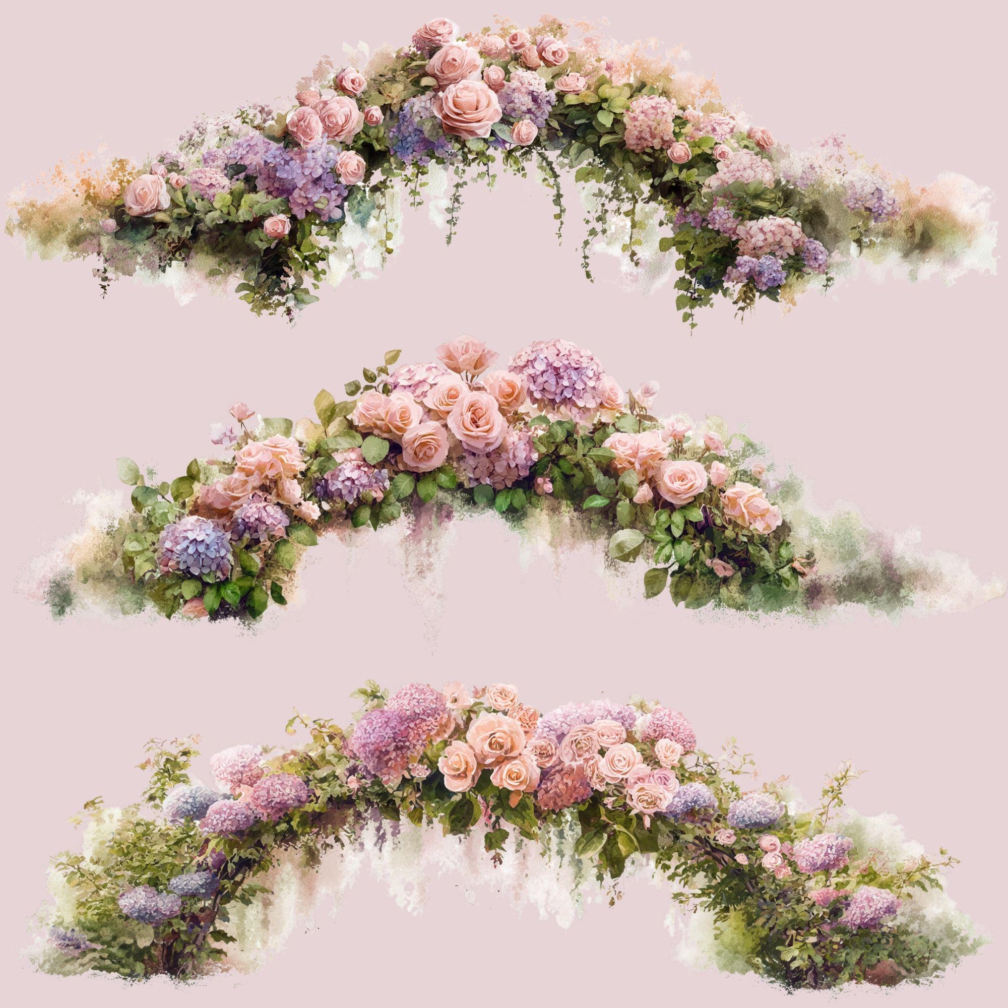 Secret Garden Clipart Bundle, Watercolour Floral Clipart, Wedding and ...