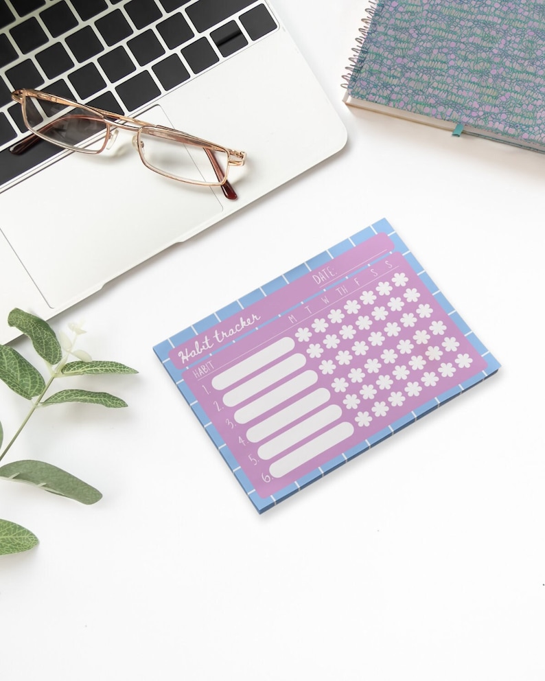Daily Habit Tracker Sticky Notes, Goal Tracker Pad, Weekly Tracker ...