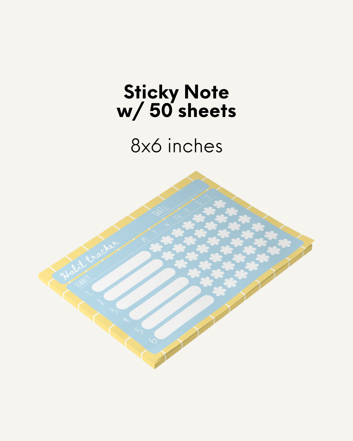 Daily Habit Tracker Sticky Notes, Goal Tracker Pad, Weekly Tracker ...