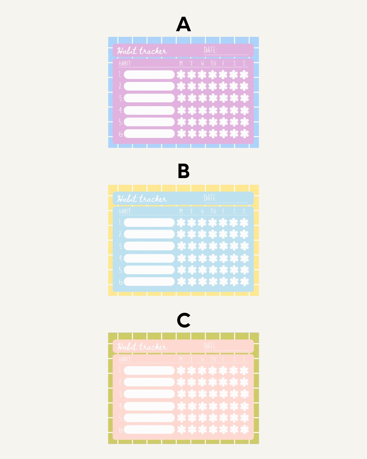Daily Habit Tracker Sticky Notes, Goal Tracker Pad, Weekly Tracker ...