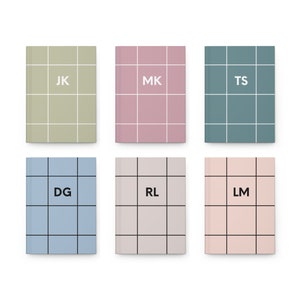 Aesthetic Notebook Journal Custom, Lined Notebook Custom, Monogram ...