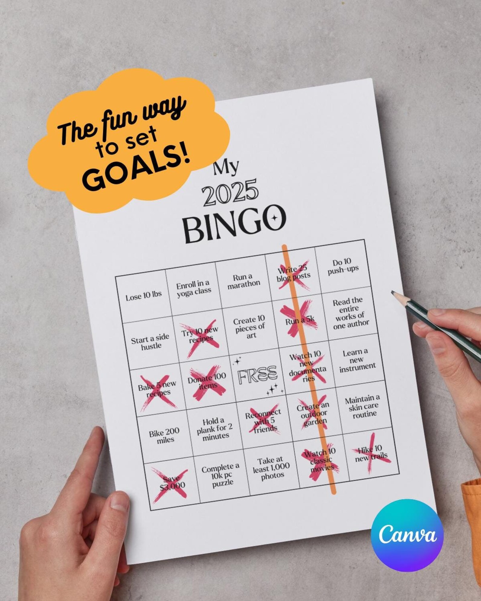 2025 Bingo Card, New Years Resolution, Manifestation Bingo Card, 2025 ...