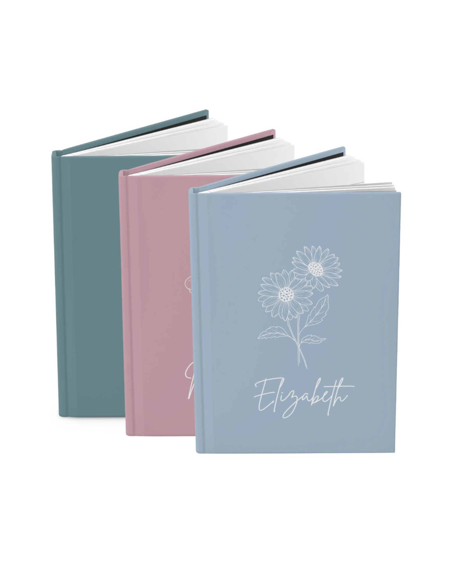 Personalized Birth Flower Journal, Birth Month Flower Gift, Custom Name ...