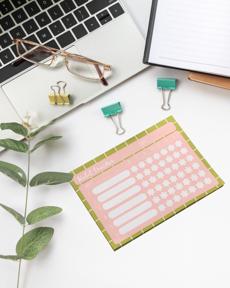 Daily Habit Tracker Sticky Notes, Goal Tracker Pad, Weekly Tracker ...